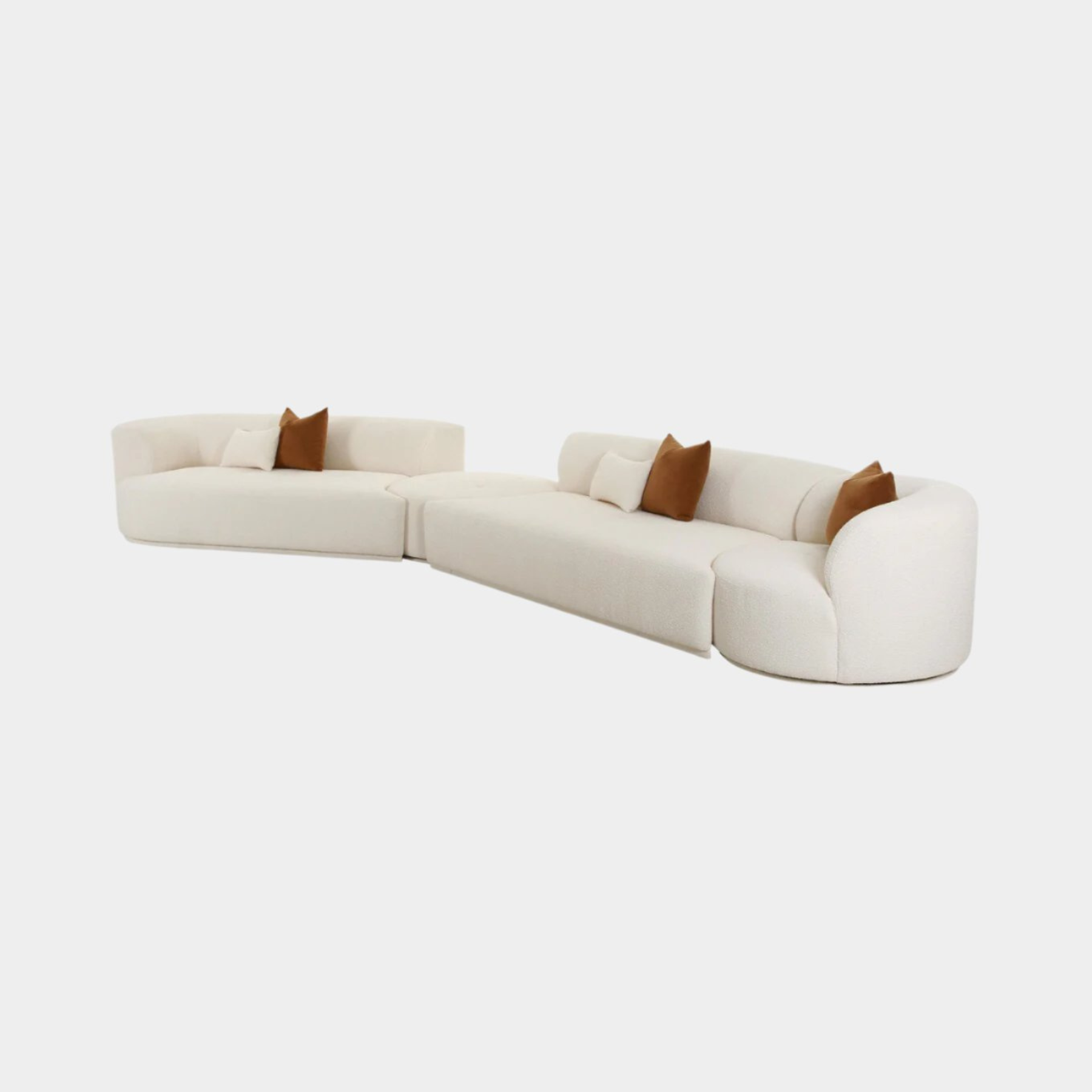 Fickle Cream Boucle 4-Piece Modular LAF Sectional