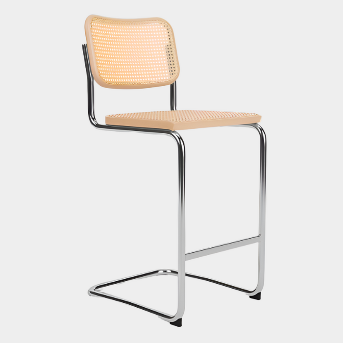 Cesca Stool with Rattan Seat & Chromed Legs | HCD Furniture
